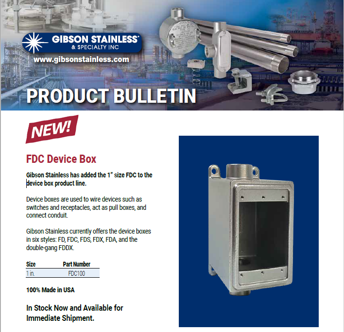 New FDC Device Box from Gibson Stainless - EF Lombardi Co