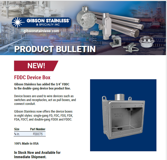 New FDDC Device Box from Gibson Stainless - EF Lombardi Co